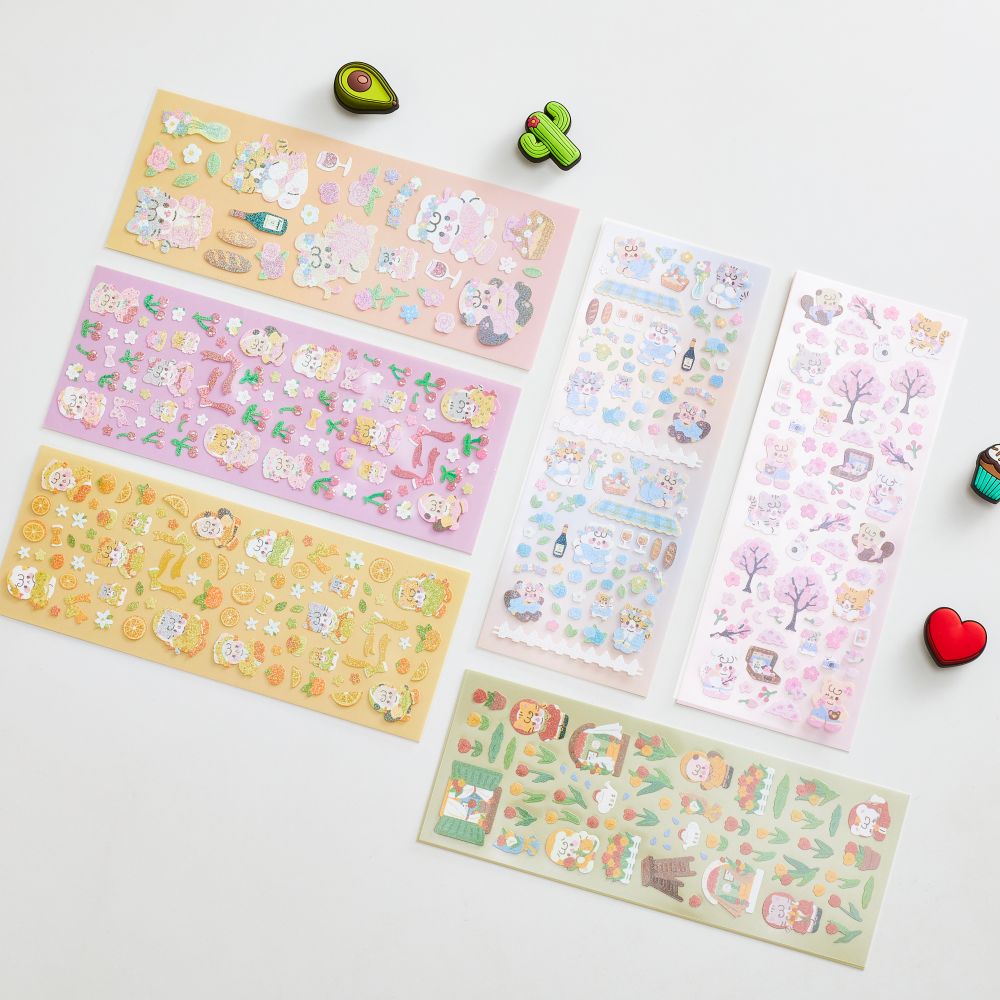 China Die Cut Glitter Stickers Transparent Sticker Sheet Manufacturer ...